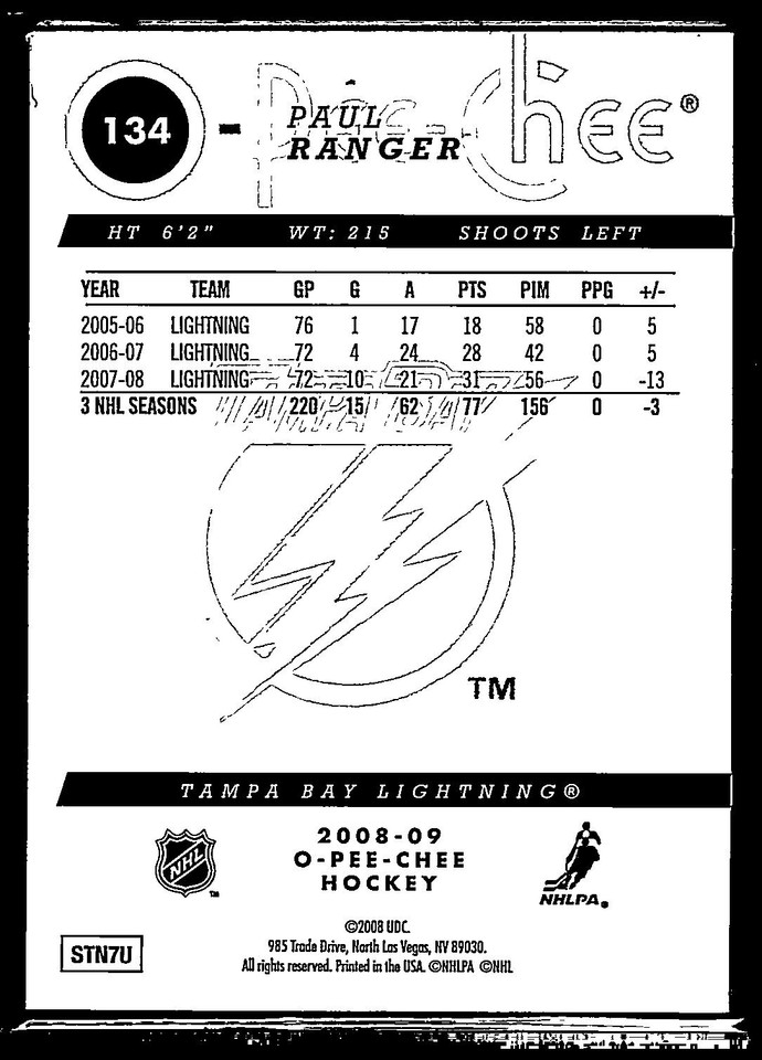 Paul Ranger 2008-09 O-Pee-Chee #134 Gold | eBay