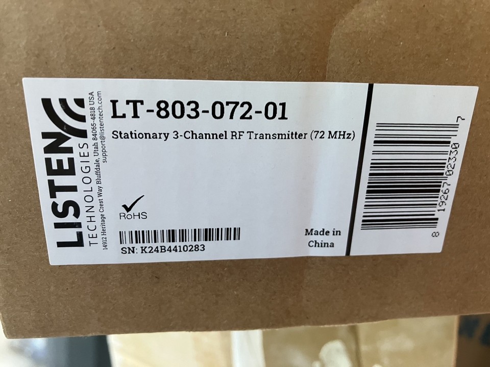 Listen Technologies LT-803-072-01 / Stationary 3-Channel RF Transmitter ...