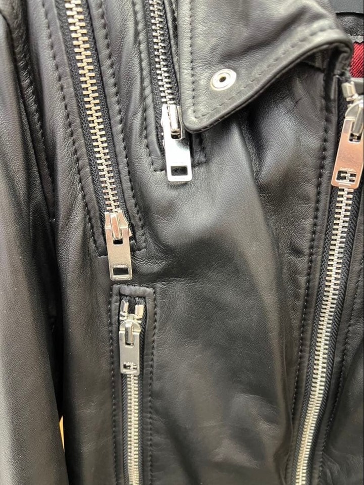 Diesel Leather Jacket Men M Biker Style Sheep Skin Zip Front Used | eBay UK