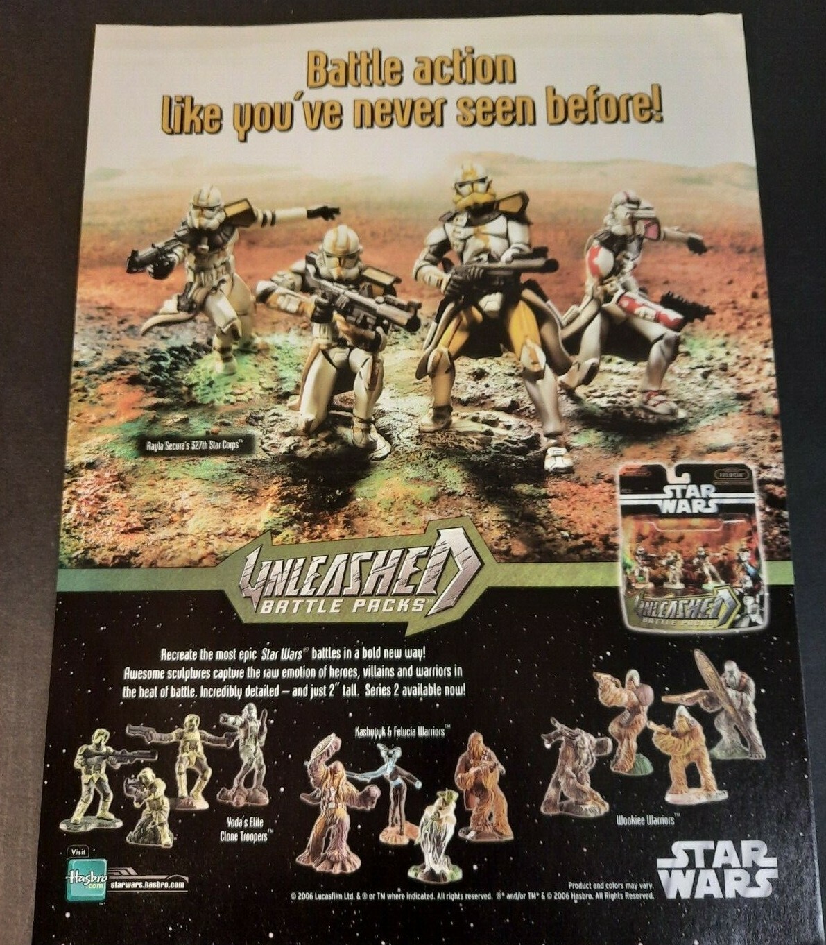 STAR WARS Unleashed Battle Packs 2" Wookie Warriors ~ Magazine PRINT AD ...