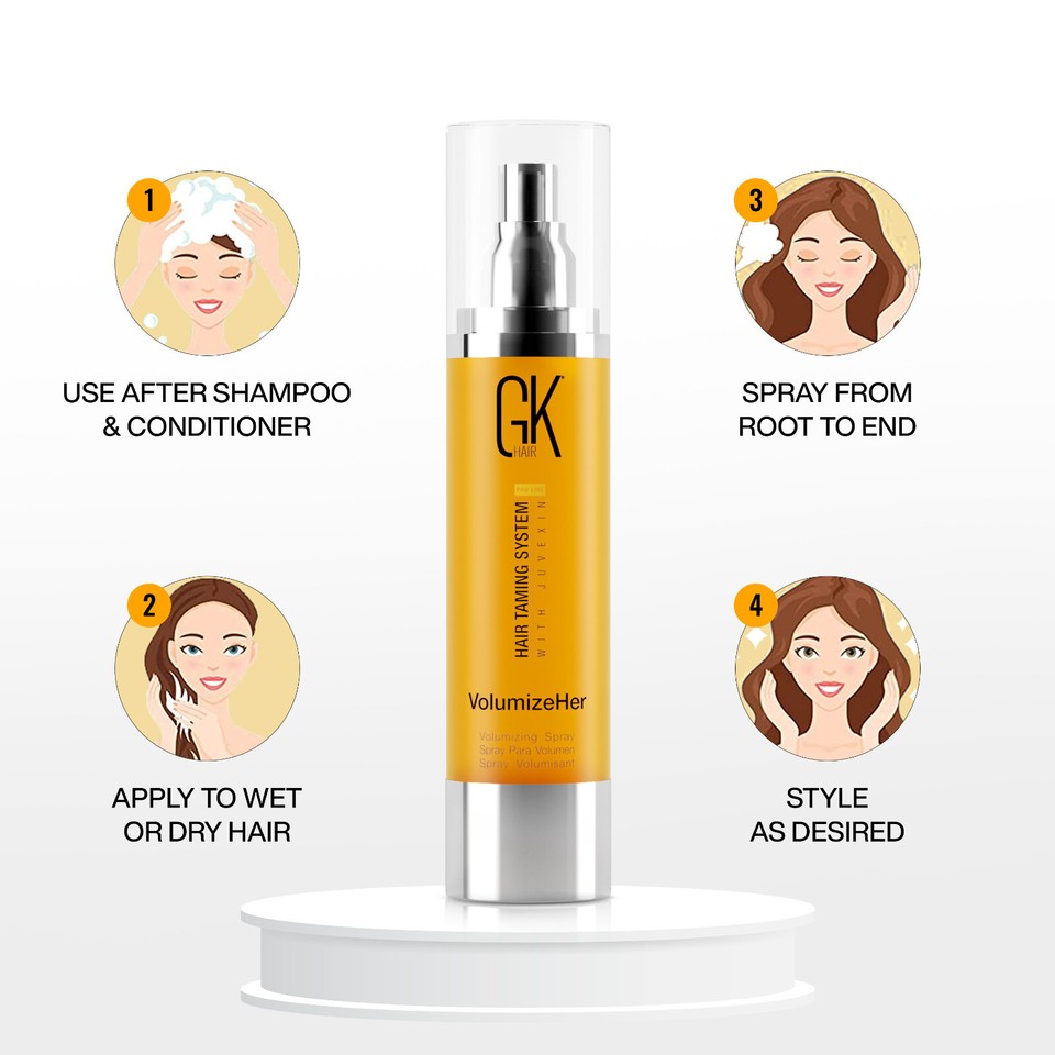 Volumizeher Hair Spray 100ml By GK HAIR Give Shine Provide Extra Volume ...