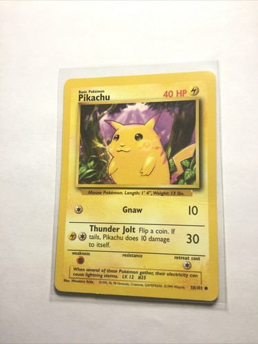 PIKACHU - 58/102 - Base Set - Pokemon Card - HP | eBay