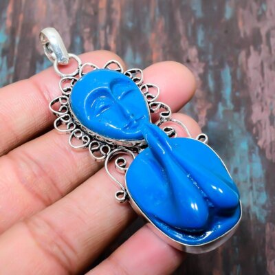 Praying Lady Gemstone Handmade Jewelry Pendant 2.96" i362 | eBay