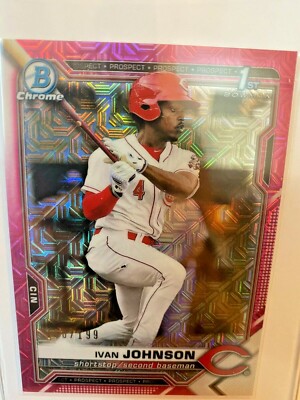 Ivan Johnson 2021 Bowman Chrome Pink Parallel RC 1st Reds Prospect #BCP ...