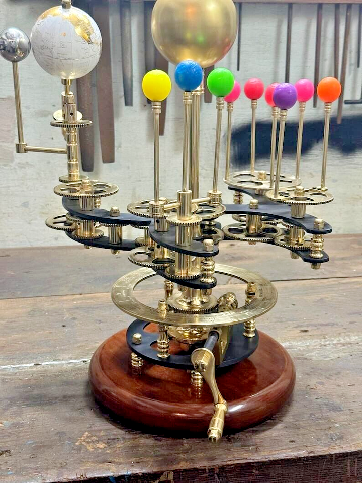 Antique Brass Solar System Orrery Handmade Working Model Home Office ...