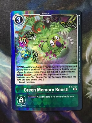 Digimon Promotion Cards #P-038 SR Green Memory Boost! | eBay