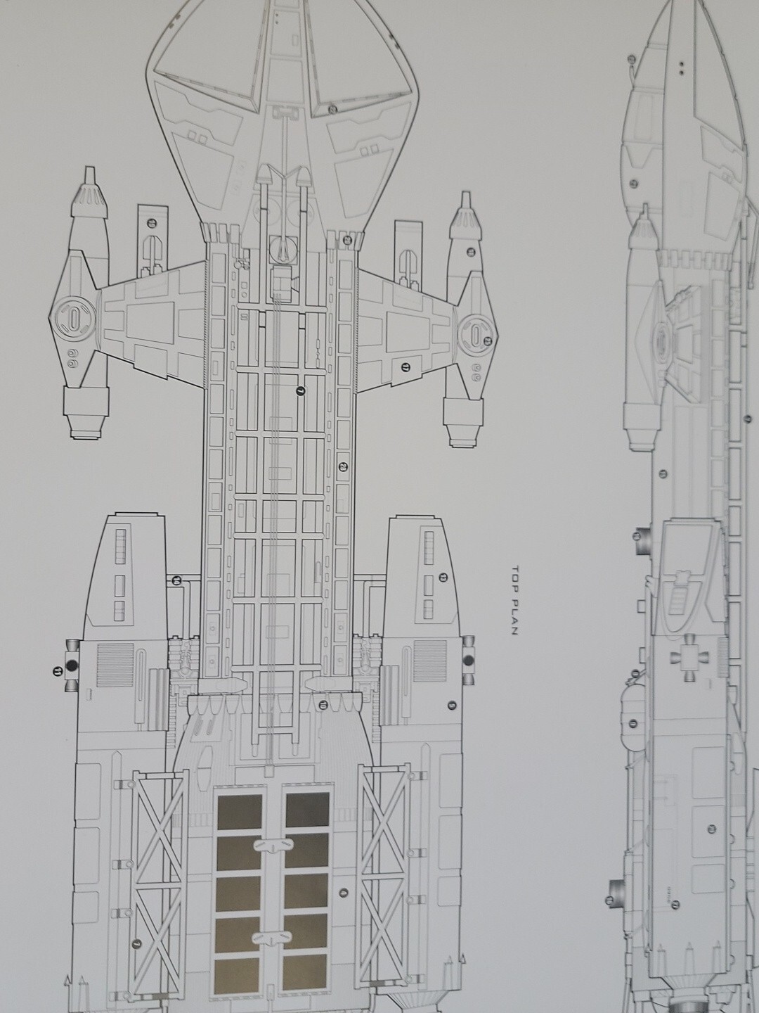 Hawk Mark IX Space Fighter Blueprint scaled "Space: 1999" TV Show 19 x ...