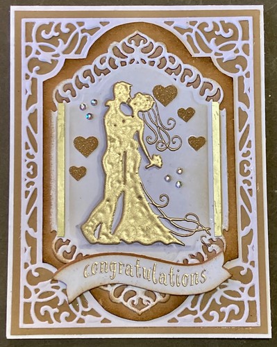 WEDDING - Congratulations -Heat Embossed Silhouette Couple- handmade ...