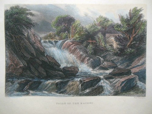 Machno Falls (Snowdonia) Original c1850 Wales/Welsh Hand Coloured ...