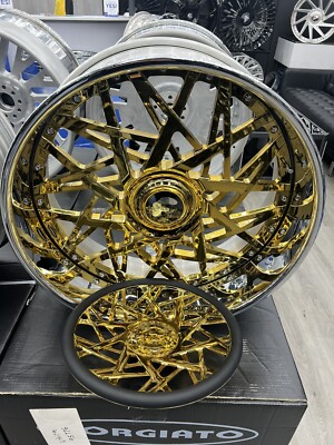 24" Forgiato G Body | Liquid Gold | 10" Rim Width | Aftermarket Branded ...