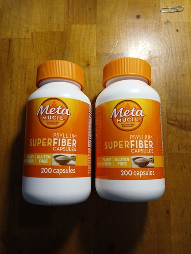 Meta Mucil Super Fiber Psyllium Fiber Supplement 400 Total capsules ...