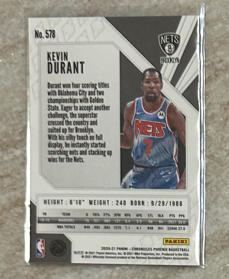 2020-21 Panini Chronicles - Phoenix Kevin Durant #578 Silver SP | eBay