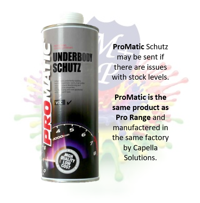 Pro Range Car Body Schutz x 6 Black Underseal 1 Litre Underbody Coating ...