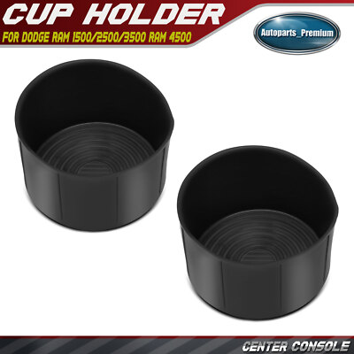 2Pcs Rubber Center Console Cup Holder Insert for Dodge Ram 1500 2500 ...
