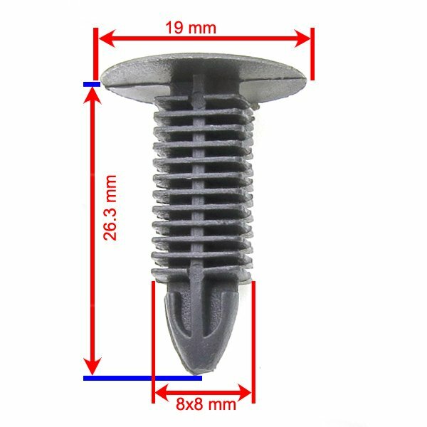 20 x Auto Car Truck Fastener 8mm Hole Push Type Clip Plastic Rivet ...