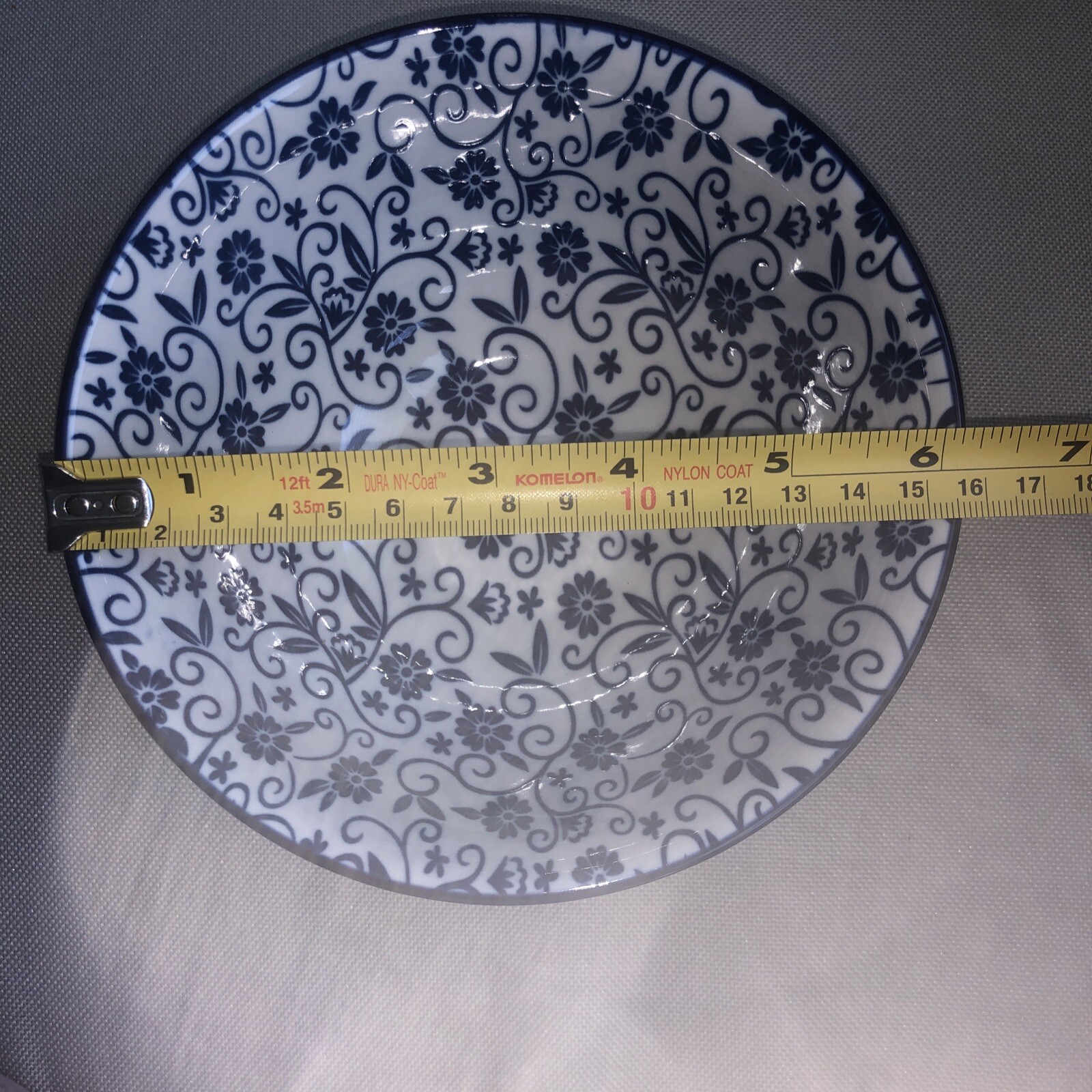 White With Cobalt blue Print Asian Style Stoneware Soup /Rice Bowl 3" T ...