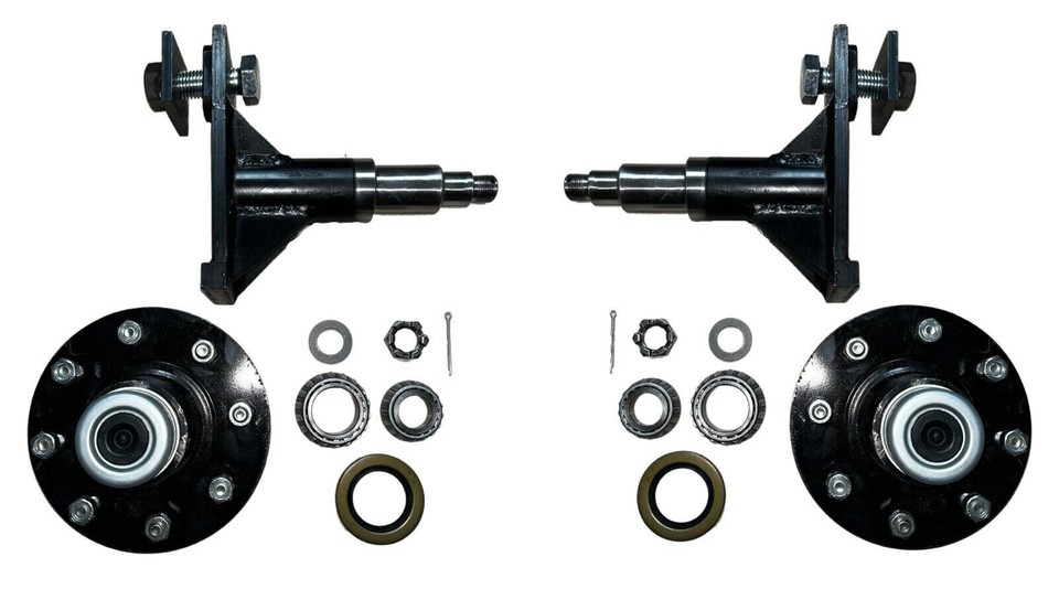 8 x 6.5 Lug 8000LB Shipping Container Wheels, Bolt-on Spindle Kit NEW ...