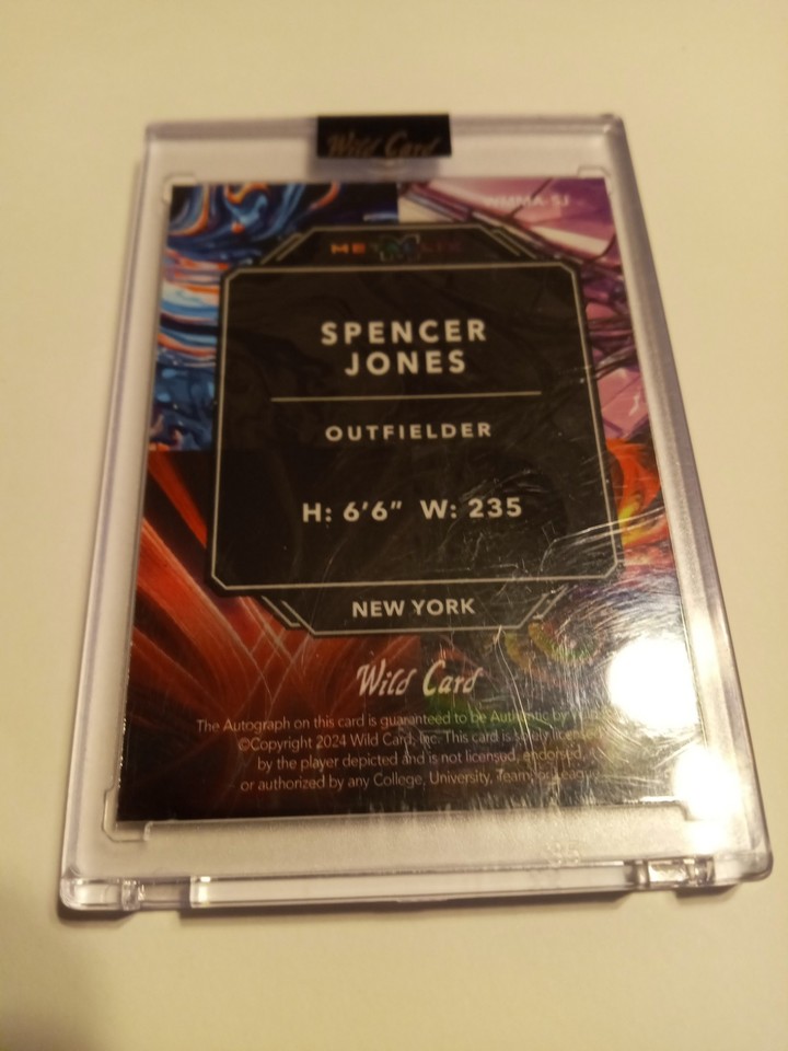 2024 Wild Card Spencer Jones Baseball Rookie Auto Card 10/10 Called Up ...