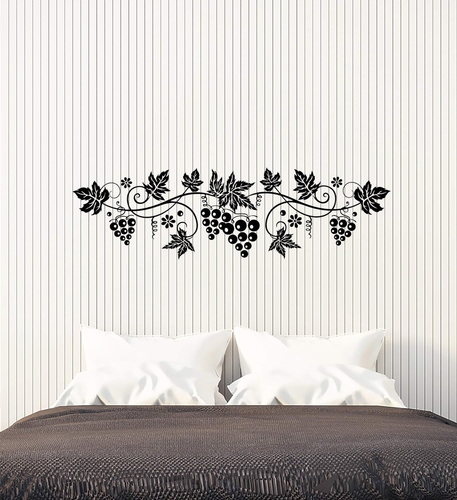 Vinyl Wall Decal Grapevine Kitchen Decor Grapes Wine Shop Stickers ...