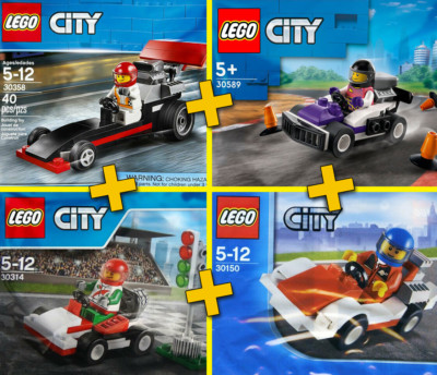LEGO City #30150, #30314, #30339, #30358 - Dragster, Race Car, Kart ...