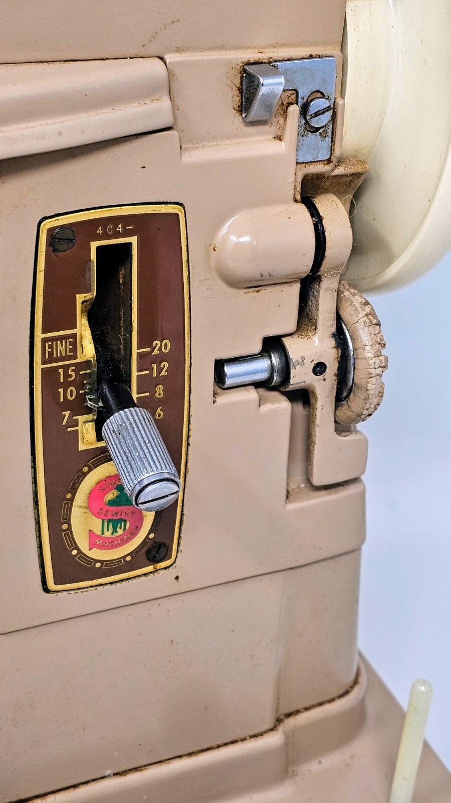 Vtg Singer 404 Slant Needle Sewing Machine w/Pedal Controller/Manual ...