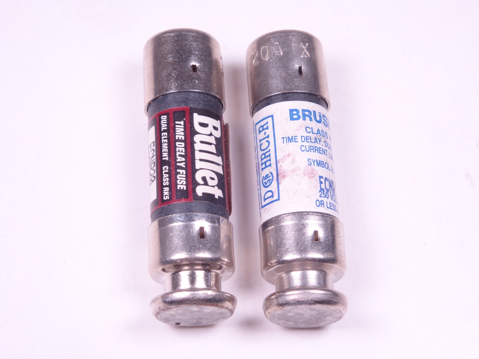 Lot of 2 ECNR20 Fuse TimeDelay RK5 250VAC 20A Bullet Edison Fusegear ...