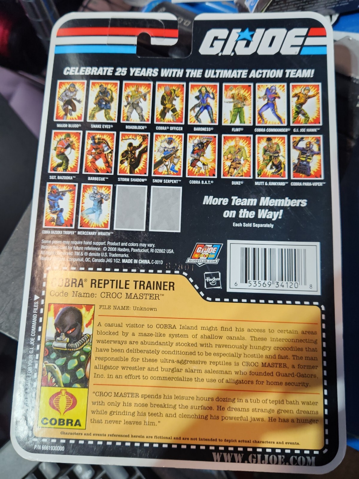2008 GI Joe 25th Anniversary COBRA REPTILE TRAINER Croc Master Comic ...