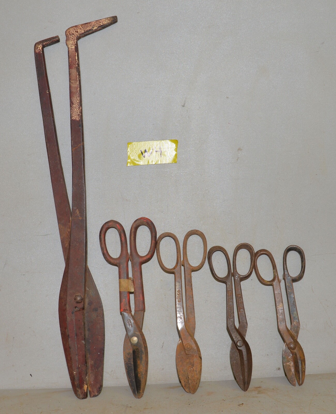 5 Blacksmith sheet metal shears tinsmith cutting tool collectible lot ...