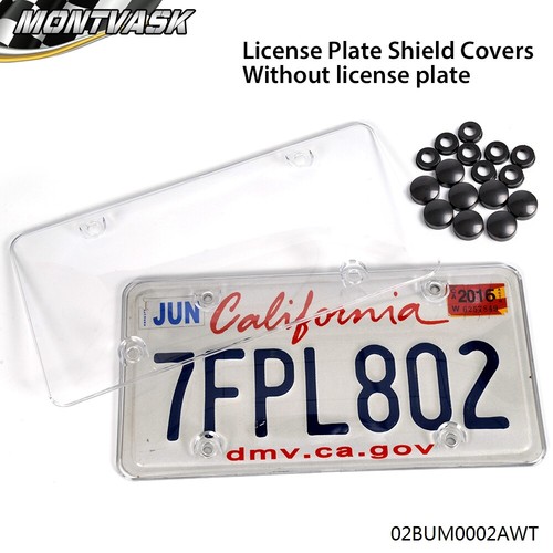 2pcs Unbreakable Clear License Plate Covers Tag Frame Bubble Shield | eBay
