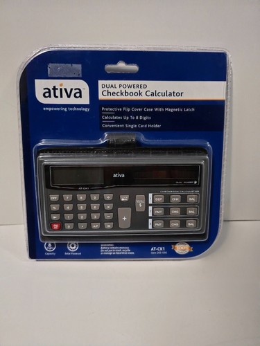 Ativa Dual powered Checkbook Calculator AT-CK1, Discontinued (BRAND NEW ...