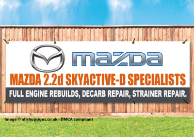 MAZDA 2.2d SKYACTIVE-D SPECIALISTS workshop sign banner SIGN PVC ...