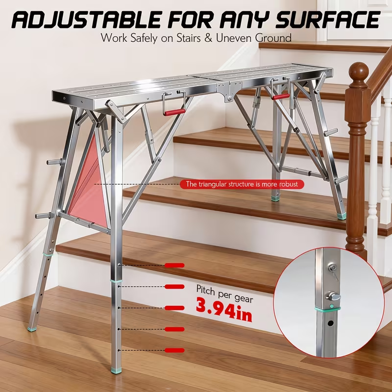 Metal Portable Folding Scaffolding Work Platform Bench Scaffold | eBay