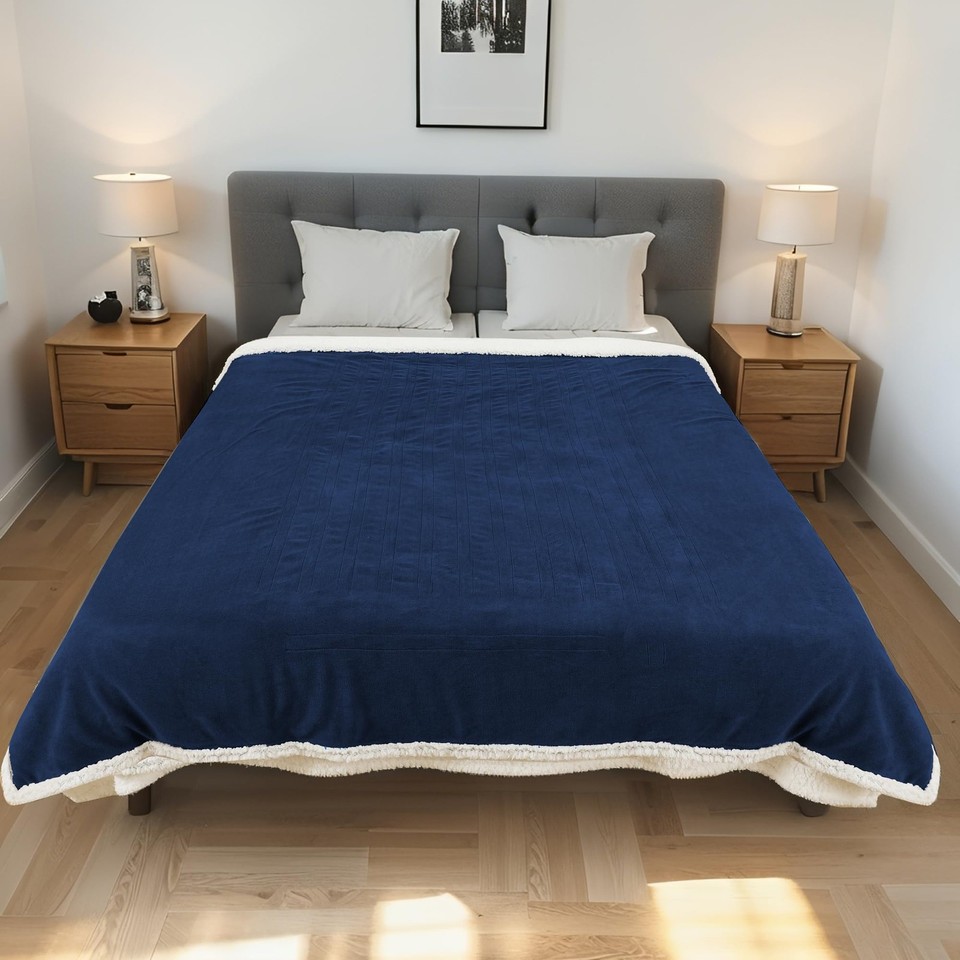 Electric Heated Blanket Full Size 72"x84" - Dual-Sided with Microplush ...