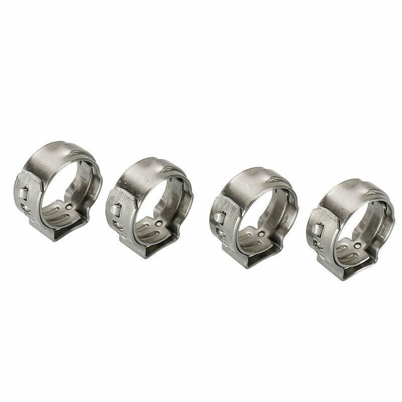 10/100X 304 Stainless Steel Single Ear Hose Clamps Assortment Water ...