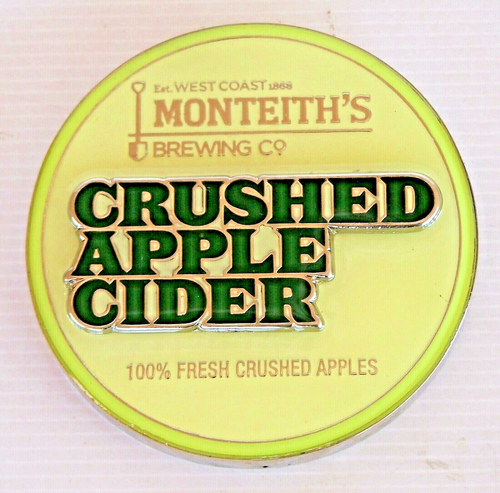 OLD DRAUGHT TAP HEAD MONTEITH'S BREWING CO CRUSHED APPLE CIDER BADGE ...