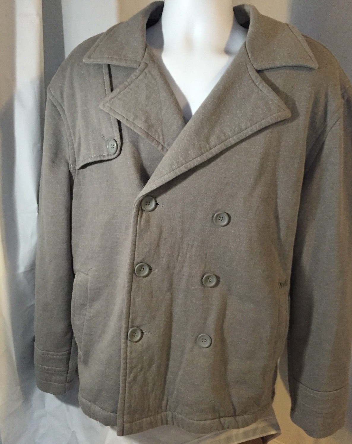 VURT Men's PacSun Light Gray Fashion Jacket Peacoat Style XL Faux Fur ...