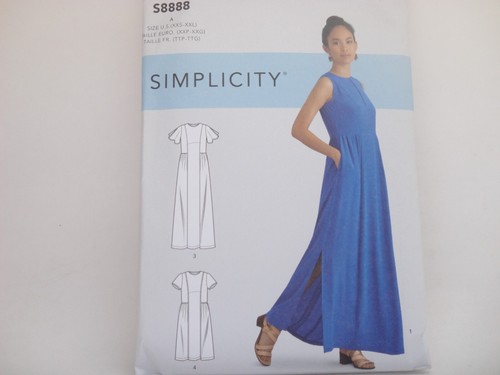 Simplicity 8888 Boho Dress w/ Pockets Length Sleeve Var Pattern XXS ...