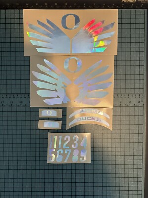 Oregon Ducks "Chrome Wings" Mini Football Helmet Decal Set New & Old ...