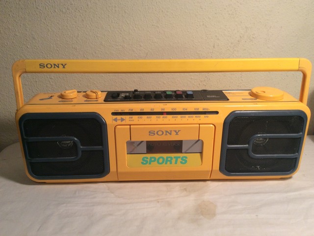 Vintage 80s Sony Sports Boombox Yellow Cfs-950 Cassette Radio Works for ...
