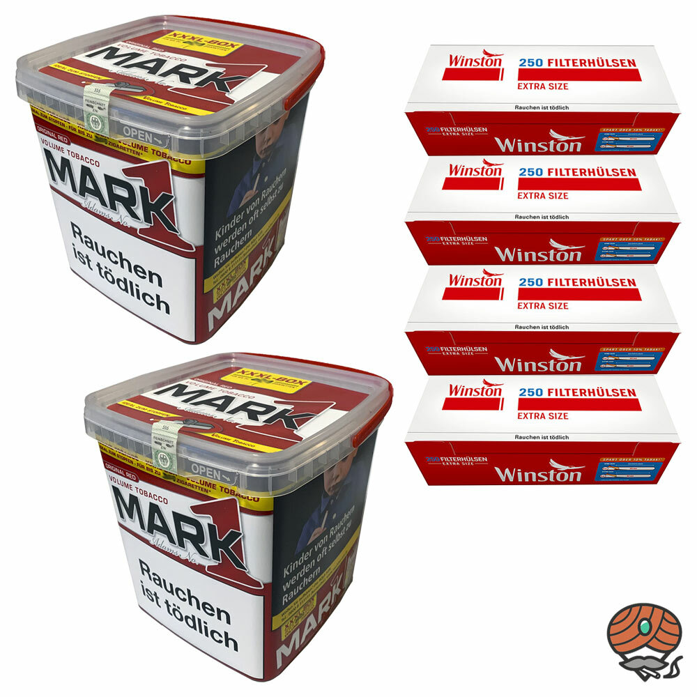 2x Mark Adams No. 1 Volumentabak XXXL-Box à 400g + 1000 Winston Extra ...