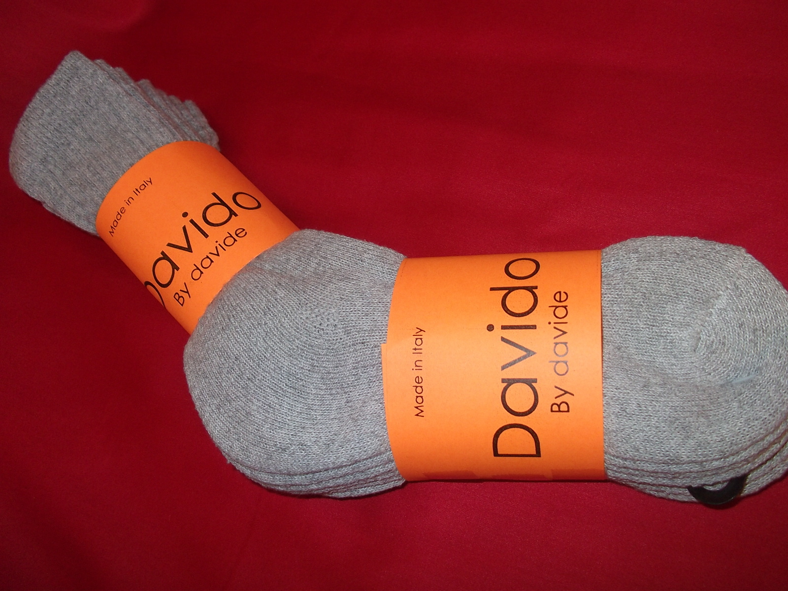 Davido women socks crew made in italy 100% cotton size 4-6 color gray 4 ...
