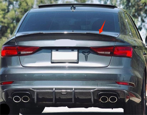 V Style Unpainted ABS Rear Trunk Spoiler Wing for 2014-2020 Audi A3 S3 ...