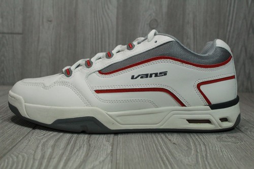 New Rare Vintage vans Steele 2004 White Leather Skate Shoes Mens Size ...