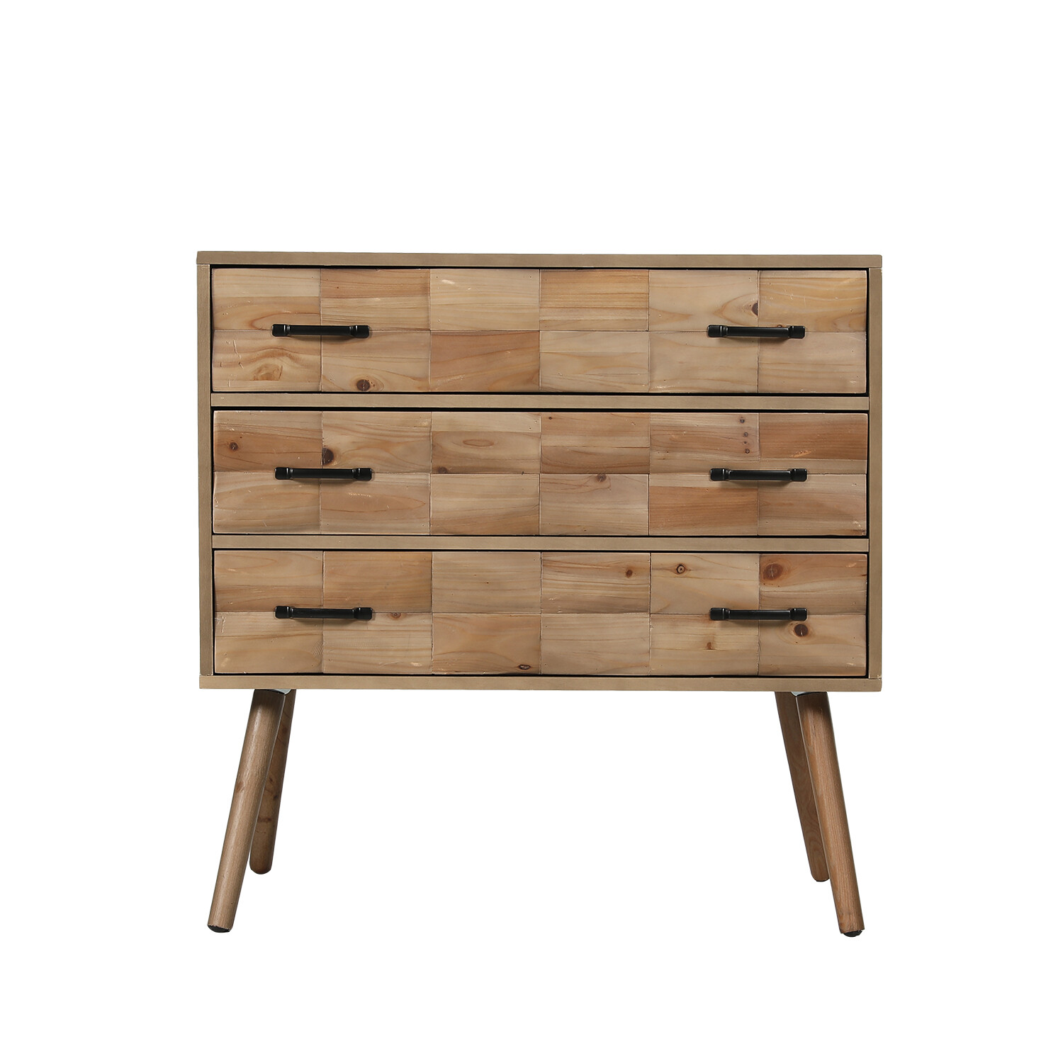3 Drawer Dresser Storage Cabinet with Fir Wood Drawers Front and Pine ...