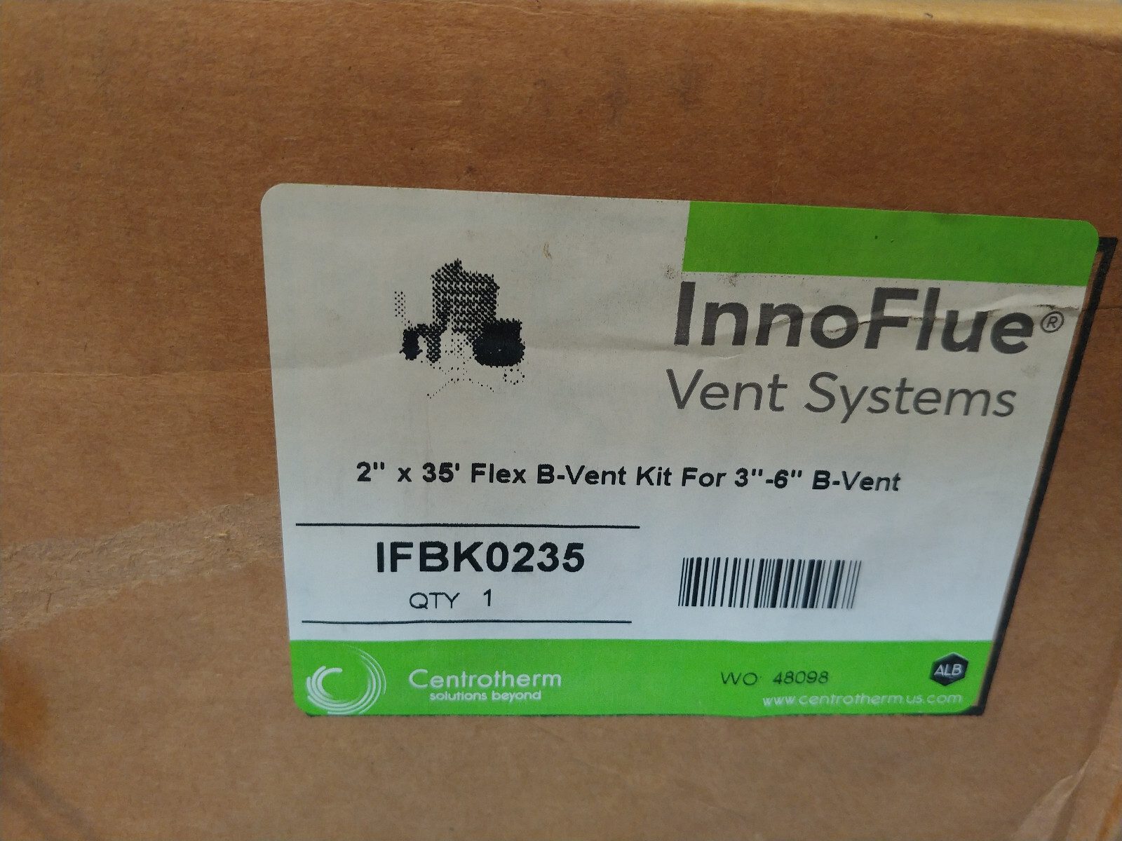 Centrotherm IFCK0235 InnoFlue Flex Chimney Kit, 2" x 35' IFBK0235 | eBay