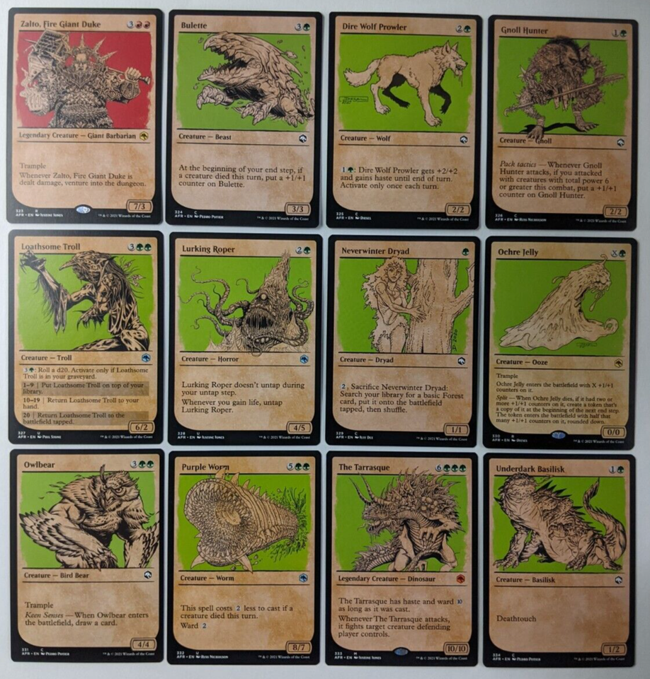 Adventures in Forgotten Realms SHOWCASE MTG Full Set 51 Card Magic the ...