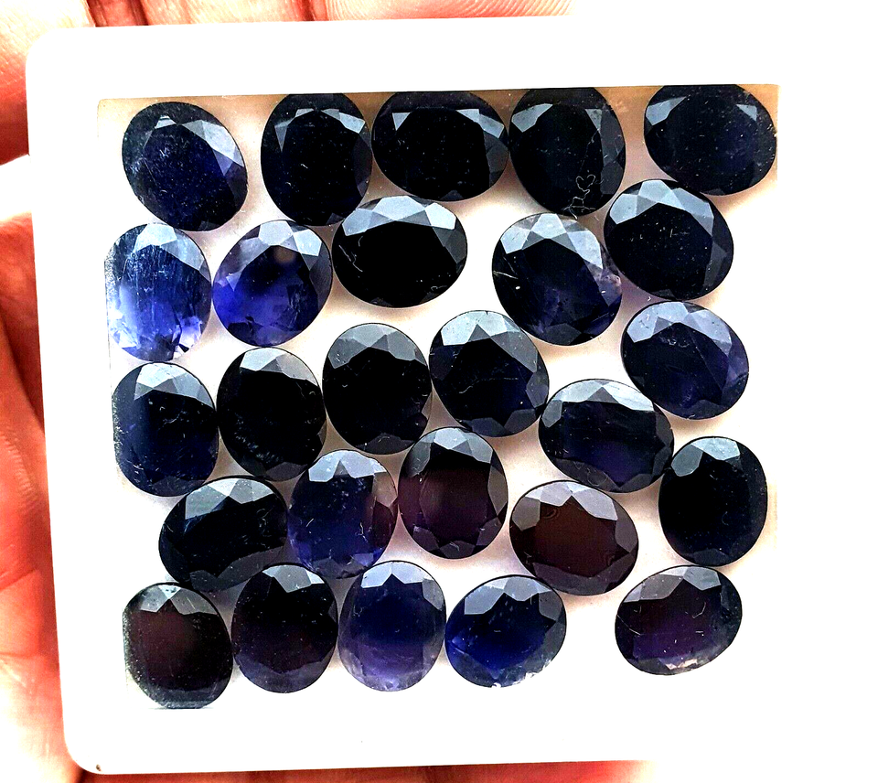 50 CT Natural Iolite Oval Cut Loose Gemstone Lot 18 Pcs 9x11 MM | eBay