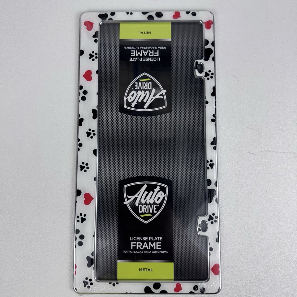 Paw Print & Heart Design - License Plate Frame | eBay