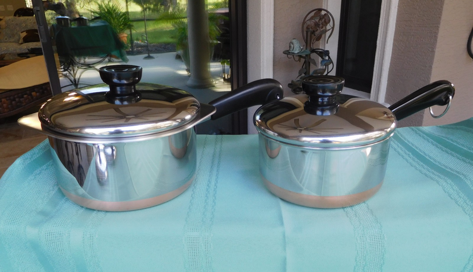 Vintage REVERE WARE 1801 Copper Bottom 17-PC Cookware Set Pots Pans ...