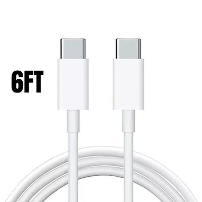 6ft Dual USB-C to USB-C Double Type-C Fast Charging Cable Sync Data ...